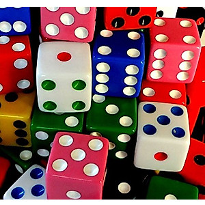 Hobby Monsters 100-Piece 16 mm Assorted Dice for Family Game Night and Teaching Math