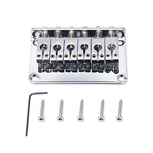 Metallor Guitar Saddles Bridge for Hardtail Strat Tele Electric Guitar Parts Replacement Chrome.