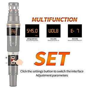 USB Wireless Microphone, Computer UHF Dual Handheld Dynamic Mic System with USB Receiver, 100ft Range for Home Singing, Karaoke, PC,TV,Active Speaker