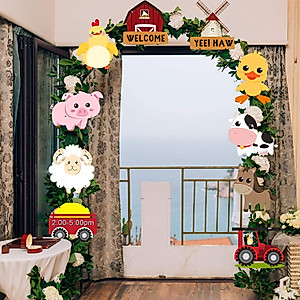 Farm Animal Themed Party Decorations, Farm Animal Cutouts Banner, Farm Animals Theme Party Door Signs for Baby Shower Family Reunion Theme Party Supplies