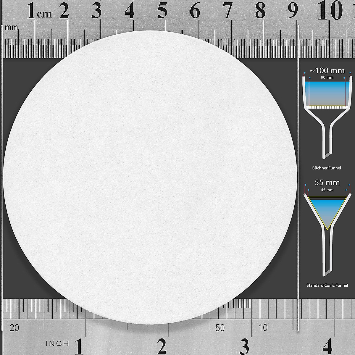 Filter Paper 9 cm Lab Qualitative Filter Paper for Chemistry, Standard Grades 1, 2, 4 - ZENPORE Fast, Medium, Slow Flow 90 mm (Bundle of 3 x 100 Discs)