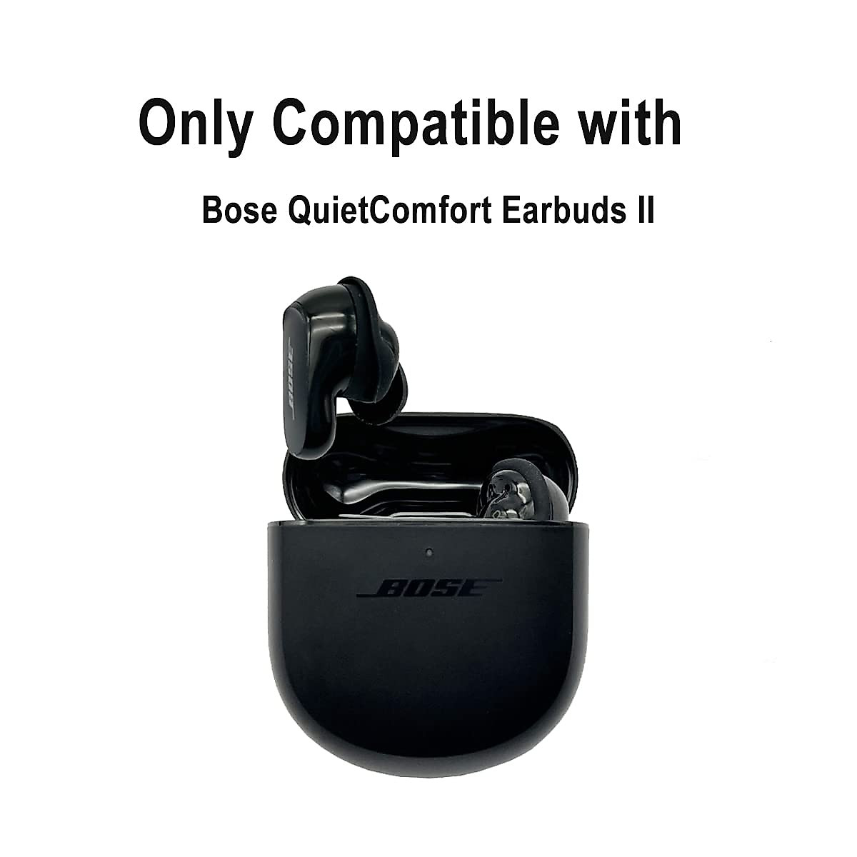 Cute Case Compatible with Bose QuietComfort Earbuds II, Silicone Kawaii Skin Cover Shockproof and Scratch Resistant Protective Case with Keychain for New Bose QuietComfort Earbuds II (White)