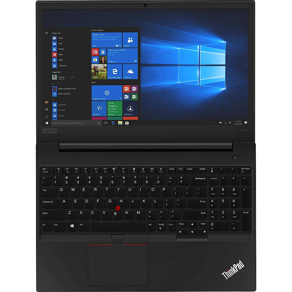 Lenovo ThinkPad E595 15.6" Full HD Laptop, AMD Ryzen 5 3500U Quad-Core, Up to 3.70 GHz, 8GB Ram, 256GB SSD, Windows 10 Pro
