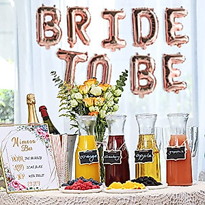 NETANY Set of 4 Glass Carafe with Lid, 1 Liter Beverage Serveware Carafe, Clear Glass Pitcher for Mimosa Bar, Brunch, Cold Water, Juice, Milk, Iced Tea, Lemonade