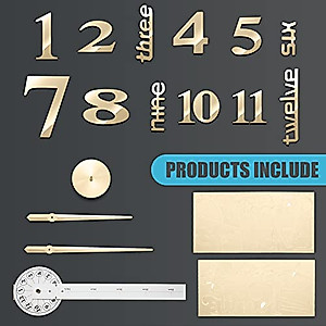 Junkin 3D Large Frameless DIY Wall Clock,Modern Decor Family Quote Wall Stickers Clock kit for Home Living Room Bedroom Office Wall Decorations Adjustable Size (Gold)