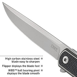 CRKT SEIS EDC Folding Pocket Knife: Gentleman's Knife, Everyday Carry, Liner Lock, Glass Reinforced Nylon Handle with Deep Carry Pocket Clip 7123
