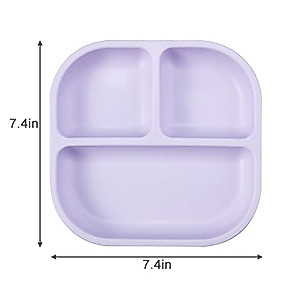 PandaEar Silicone Suction Plates for Baby Toddler, 3 Pack Baby Food Plate Toddler Plates Divided