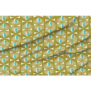 Spoonflower Fabric - Geometric Mod Mid Century Modern Retro 1960S Atomic Era 1950S Vintage Printed on Essex Linen Fabric by The Yard - Sewing Lining Apparel Fashion Blankets Decor