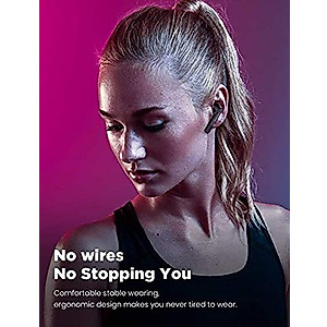 meidong True Wireless Earbuds, Bluetooth Earbuds Headphones V5.0 KY06 in-Ear Earphones (Black)