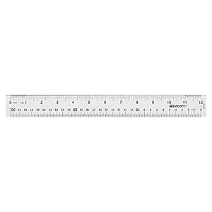 Westcott Clear Flexible Acrylic Ruler, Acrylic, 12 In, Metric