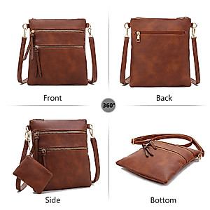 SunForMorning Crossbody Bags for Women Lightweight Handbags Shoulder Bag Purses (Brown)