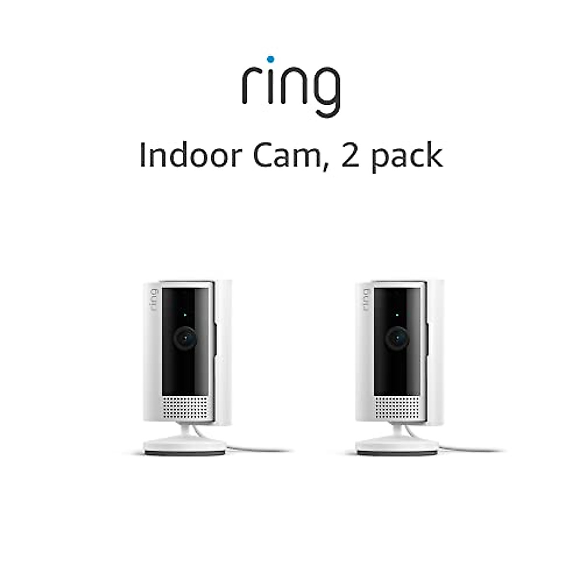 Ring Indoor Cam (2nd Gen) | latest generation, 2023 release | 1080p HD Video & Color Night Vision, Two-Way Talk, and Manual Audio & Video Privacy Cover | 2-pack, White
