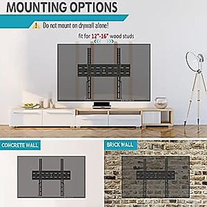 MOUNTUP Tilting TV Wall Mount TV Bracket for Most 26-55 Inch LED LCD OLED Flat/Curved TVs, Low Profile TV Mount Save Spacing - Fits 12" to 16" Studs, Max VESA 400x400mm up to 99 LBS, MU0007