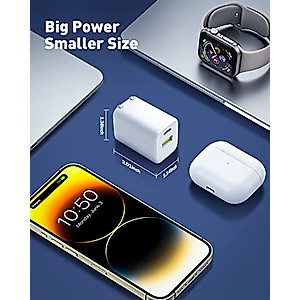 USB C Wall Charger,USB C Charger Block,Fast Charger Block Compatible for Samsung Galaxy S23 S22 Ultra S21 S20+ Watch 5 A71 A20 A14 A23,33W Dual Port for iPhone 14 13 12 Pro Max Apple Watch Series 8
