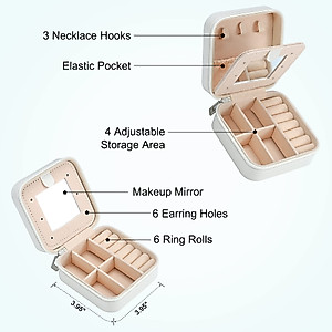 Parima Teen Girl Gifts Trendy Stuff for Girls, White Jewelry Box for Girl | Travel Must Have Jewelry Boxes for Teens | Birthday Gifts for Teen Girls | Graduation Travel Gifts - Letter B, White