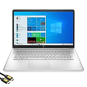 HP 17.3" HD+ (1600 x 900) Laptop, Intel 11th Gen Core i3-1115G4@3.0GHz, 8GB DDR4 RAM, 256GB PCIe SSD, USB-C, HDMI, Numeric Keypad, Wi-Fi, Bluetooth, Webcam, M-ytrix HDMI Cable, Win 10 (Renewed)