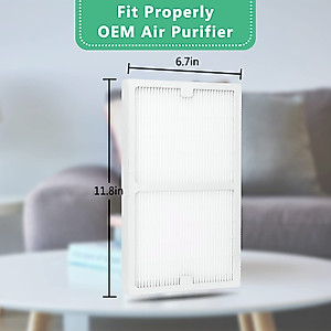 Gekufa Replacement Filter C Compatible with Idylis IAF-H-100C, IAP-10-200, IAP-10-280 for Idylis Air Purifiers Include 2 HEPA Filters & 2 Carbon Filters