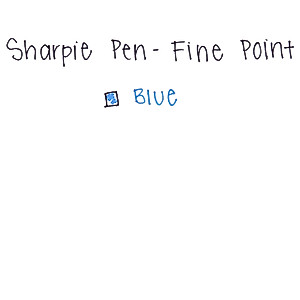 Sharpie Felt Tip Pens, Fine Point (0.4mm), Blue, 12 Count