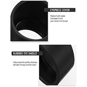 TEHAUX Binocular Lens Caps 2PCS Eyepiece Cover Eyepiece Guard Soft Rubber 37mm Diameter Stereo Microscope Accessory for 32-37mm Stereo Microscope (Oblique Angle) Binocular Lens Covers 1
