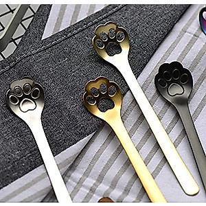 WEKTUNAA 8-Pack Cat Paw Spoon 18/10 Stainless Steel Teaspoons, Sugar, Coffee, Cake, Dessert, Ice Cream Spoon Stirring Spoon, 5.9 inch
