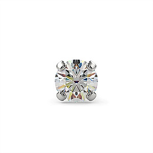 FreshTrends SI1-2mm (0.03 ct. tw) Diamond 14K White Gold Nose Ring Bone - 20G