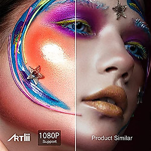 Artlii Enjoy2 Projector with WiFi and Bluetooth, Mini Projector, Portable Projector, Compatible with TV Stick, iOS, Android