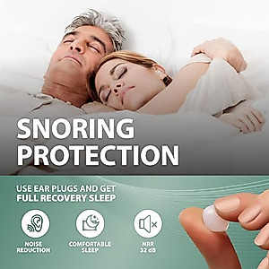 PQ Wax Ear Plugs for Sleep - 6 Silicone Wax Earplugs for Sleeping and Swimming - Gel Ear Plugs for Noise Cancelling, Wax Plugs Protect Ears While Sleeping with Sound Blocking 32 Db (6-Pillows), White