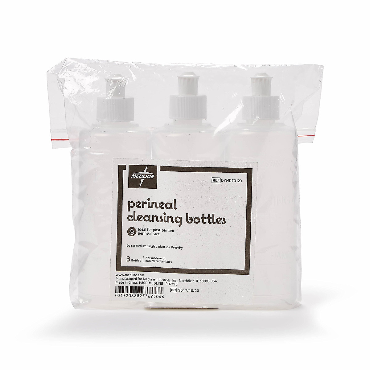 Medline Squirt Bottle, Postpartum Peri Bottle, 3 Pack, 8 Oz Perineal Irrigation Bottle, Cleansing Bottle for New Moms or Bidet Use