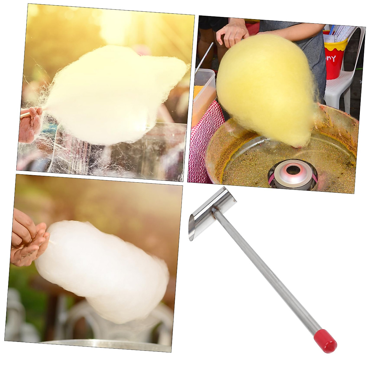 TIDTALEO marshmallow scoop cotton candy sugar scoop cotton candy floss spare parts little sugar scoop cotton candy utility scooper floss sugar salt scoop Metal Stainless steel Consumables