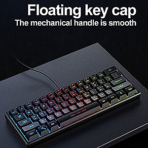 Byged PC Gaming Keyboards, Portable Backlight Keyboard 61 Keys USB Wired Keyboard PC Gaming Keyboard with Stable Non Slip Tripod, for Home Office Computer