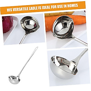 LABRIMP Stainless Steel Ladle with Pouring Spout Multi Purpose Soup Ladle for Canning and Serving Metal Soup Spoon for Kitchen Use for Soups and Sauces