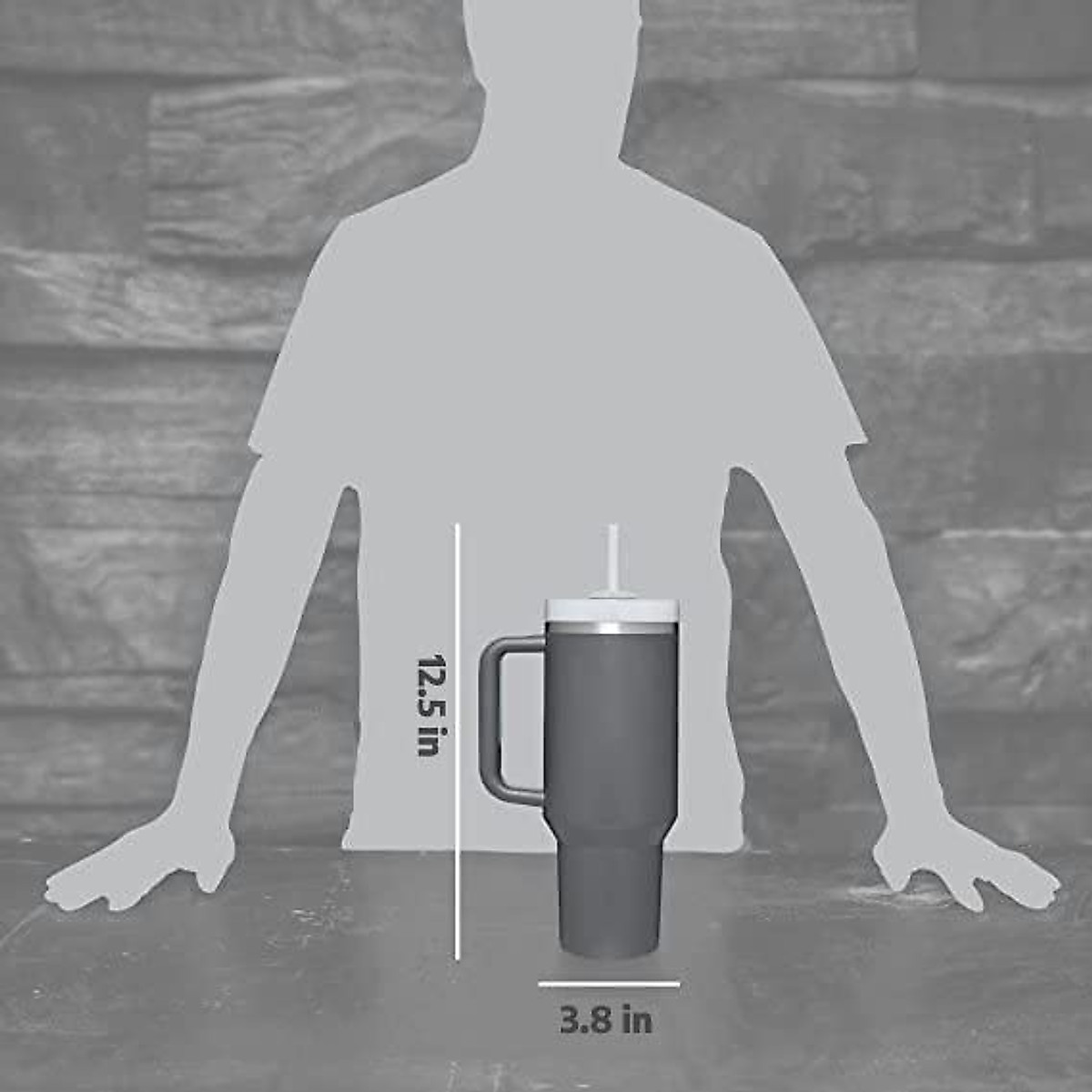 New 40 OZ Quencher H2.0 FlowState Stainless Steel Vacuum Insulated Reusable Tumbler with Straw and Lid for iced/hot Coffee or Tea, Water, Smoothie