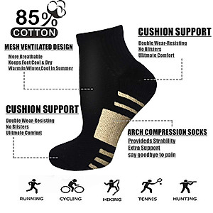 Iseasoo Copper Compression Socks for Men & Women Circulation-Ankle Plantar Fasciitis Socks Support for Athletic Running