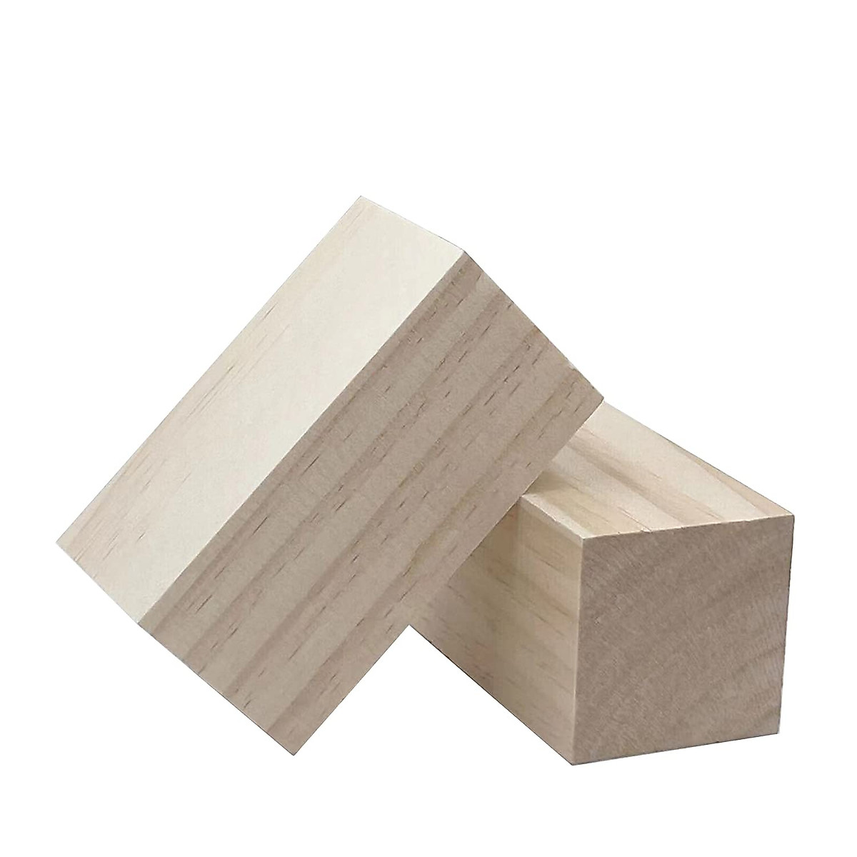 4 Inch Wood for Carving, 4 PCS Unfinished Wood Craft Cubes, Rectangular Wooden Blocks for DIY Carving, Large Unfinished Whittling Wood Blank Blocks for Kids or Adults (4×2×2Inch)