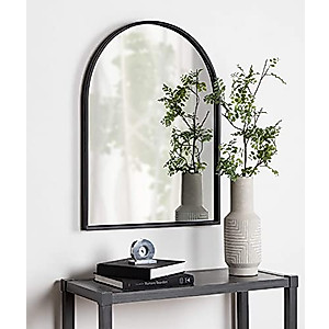 Kate and Laurel Valenti Modern Arched Wall Mirror, 24 x 32, Black, Vibrant Decorative Mirror for Wall