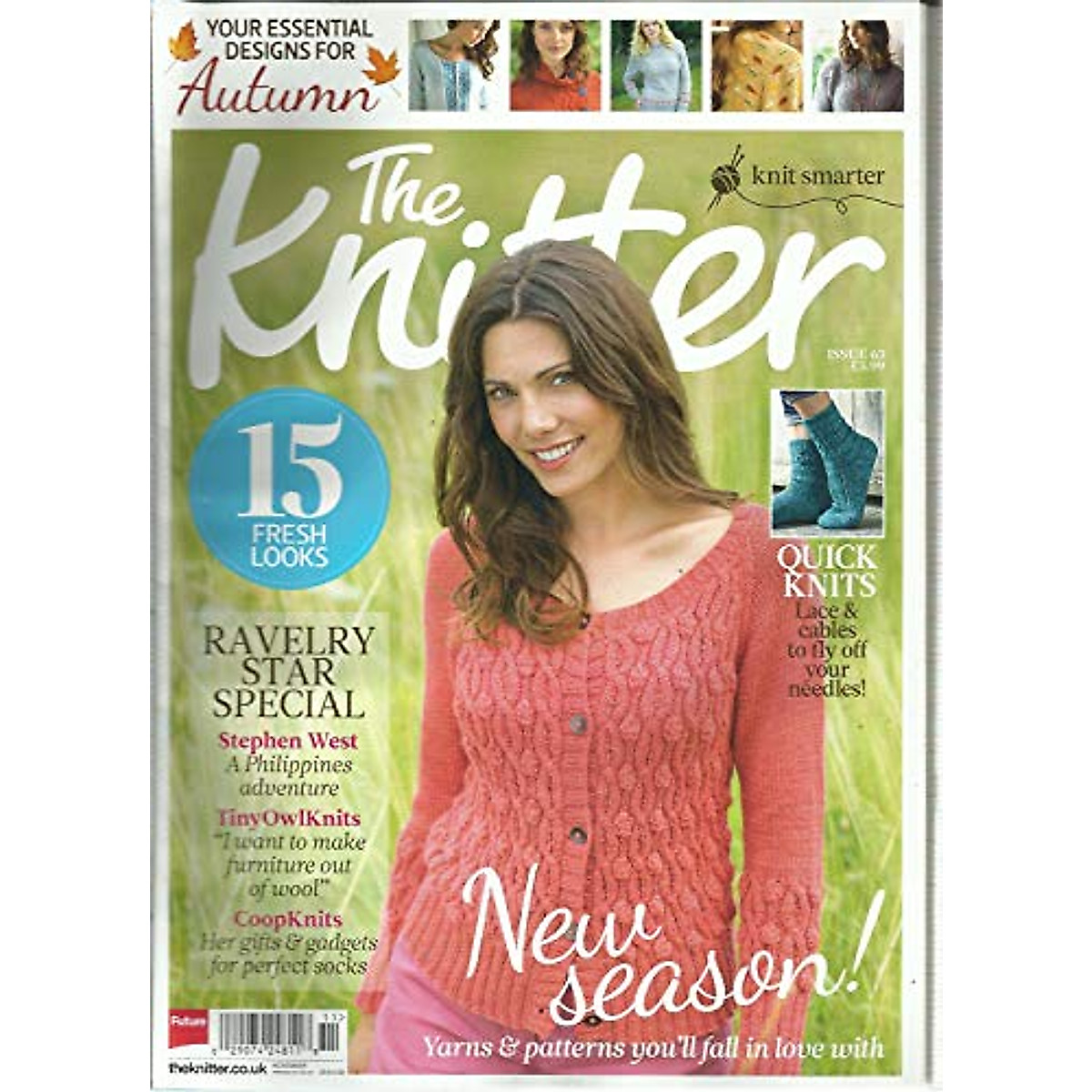 THE KNITTER, NOVEMBER, 2013 ISSUE 63 (YOUR ESSENTIAL DESIGNS FOR AUTUMN)