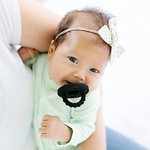 Ryan & Rose Cutie PAT Pacifier Teether (Flat, Black)