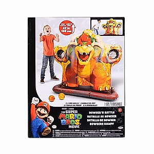 THE SUPER MARIO BROS. MOVIE Bowser Inflatable Sports Game for Kids, Indoor Games or Outdoor Games for Kids and Adults, Approximate Inflated Size 51 Inches L x 18 Inches W x 46 Inches H