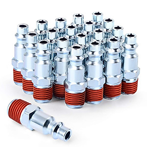 GASHER 1/4-Inch NPT Male Industrial Air Plug, Pneumatic Plugs 300PSI (20-Pack)