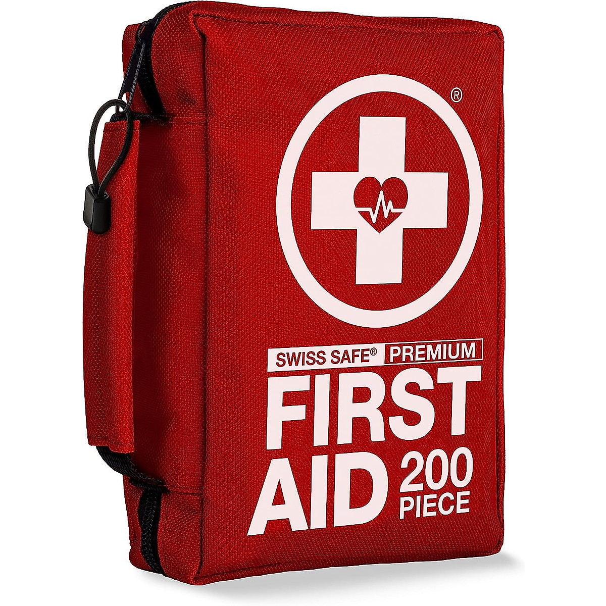 Swiss Safe 2-in-1 First Aid Kit for Car, Travel & Home, Businesses - Bonus Mini Kit for Medical Emergency Aid, Survival, Camping - FSA & HSA Eligible - 200 Pcs, Medium FAK