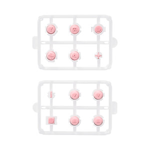 eXtremeRate Replacement Two-Tone Jelly Buttons for JoyCon, Pale Red & Clear w/Symbols Custom Controller ABXY Direction Home Capture + - Keys, DIY Action Face Buttons for Nintendo Switch & Switch OLED