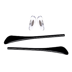 Replacement Temple Tips for Ray-Ban Aviator RB3025 3026 Sunglasses Repair Kits,Bonus Sunglasses Cloth (Black)
