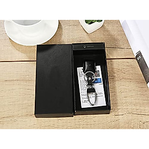 Anti-Lost Cowhide Leather Key Ring, with Alarm, Bluetooth, Position Record (via Phone GPS) (Blue)