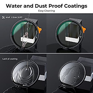 K&F Concept 77mm Putter Variable ND Filter ND2-ND400 (1-9 Stops) 28 Multi-Layer Coatings Import AGC Glass Adjustable Neutral Density Filter for Camera Lens (Nano-X Series)