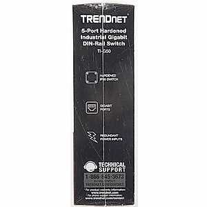 TRENDnet 5-Port Hardened Industrial Gigabit DIN-Rail Switch, 10 Gbps Switching Capacity, IP30 Rated Network Switch (-40 to 167 ºF), DIN-Rail and Wall Mounts Included, Lifetime Protection,Black,TI-G50
