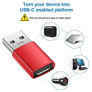 Wteehn USB C to USB Adapter, USB C 3.0 Adapter, USB Type C Female to USB Male Converter, Type C Adapter, Compatible with Laptops, Power Banks, Chargers