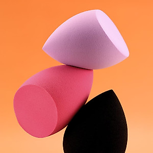 Foonbe 3Pcs Soft Makeup Sponges Set for Liquid Foundation, Cream, and Powder | Latex Free Blender Beauty Sponge | Durable Foundation Puff | Dry & Wet Use Make up Sponges for Face, Beauty Gift Set