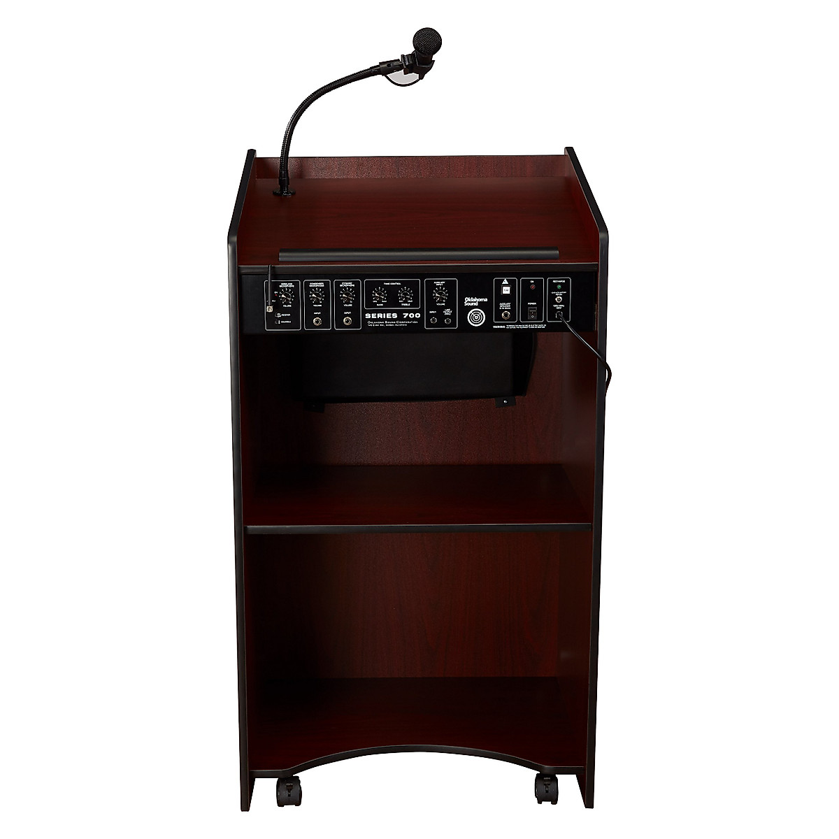Oklahoma Sound 6010-MY Aristocrat Floor Sound Lectern, 25" Width x 46" Height x 20" Depth, Sound, Mahogany