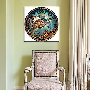 WUDWL Diamond Painting Kits for Adults - sea Turtle DIY 5D Diamond Art Kits Full Drill Diamond Dots Paintings with Diamonds Gem Art and Crafts Home Decor 【13.78x13.78inch】