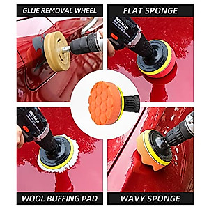 LUCKUT Decal Remover, Adhesive Remover, 13PC Rubber Pin Stripe Removal Tool Kit for Drill for Automotive Car Sticker, Vinyl, Rv, with Polishing Pads, Wool Buffing Pad and Razor Blades